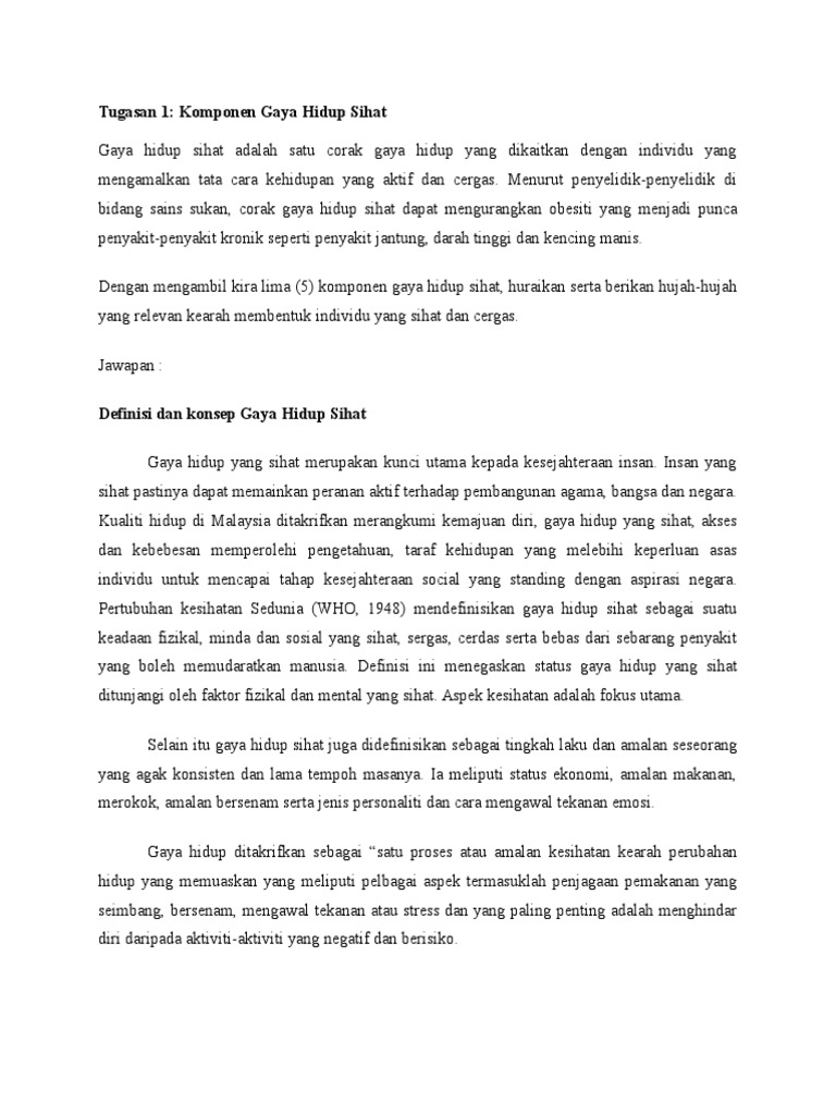 Gaya Hidup Sihat | PDF | Kesehatan Holistik