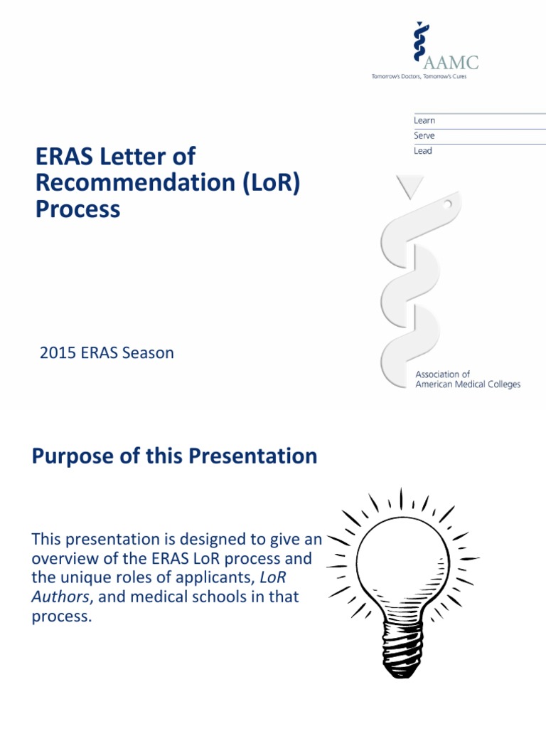 Eras Letter of Recommendation (Lor) Process | PDF