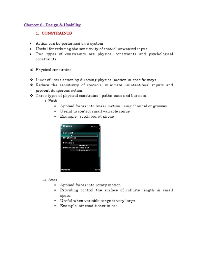 Design Constraints and Usability Principles | PDF | Perception ...
