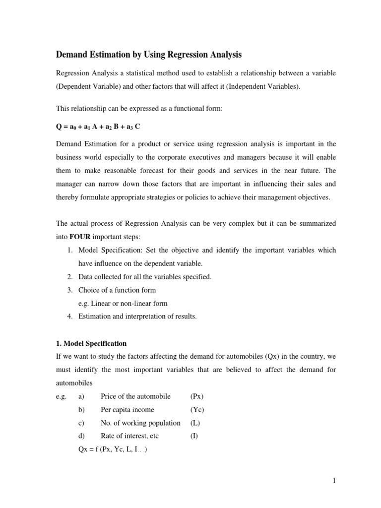 Chapter 4 Demand Estimation | PDF | Coefficient Of Determination | Regression Analysis