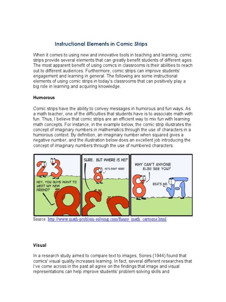 Instructional Elements in Comic Strips | PDF | English As A Second Or ...