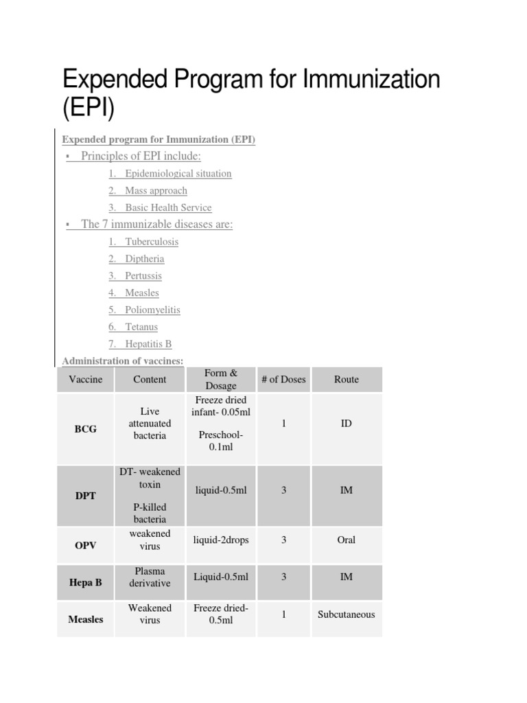 Expended Program For Immunization | PDF | Vaccines | Medical Humanities