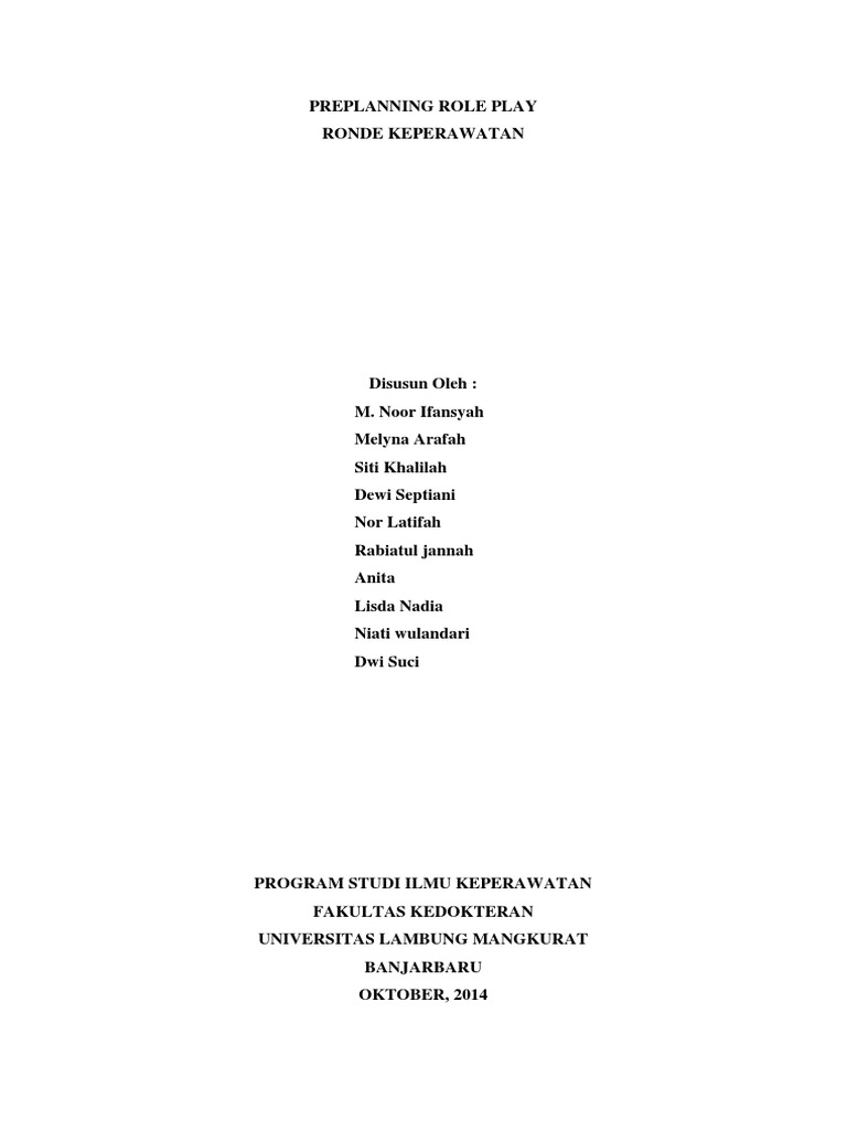 Preplanning Role Play | PDF