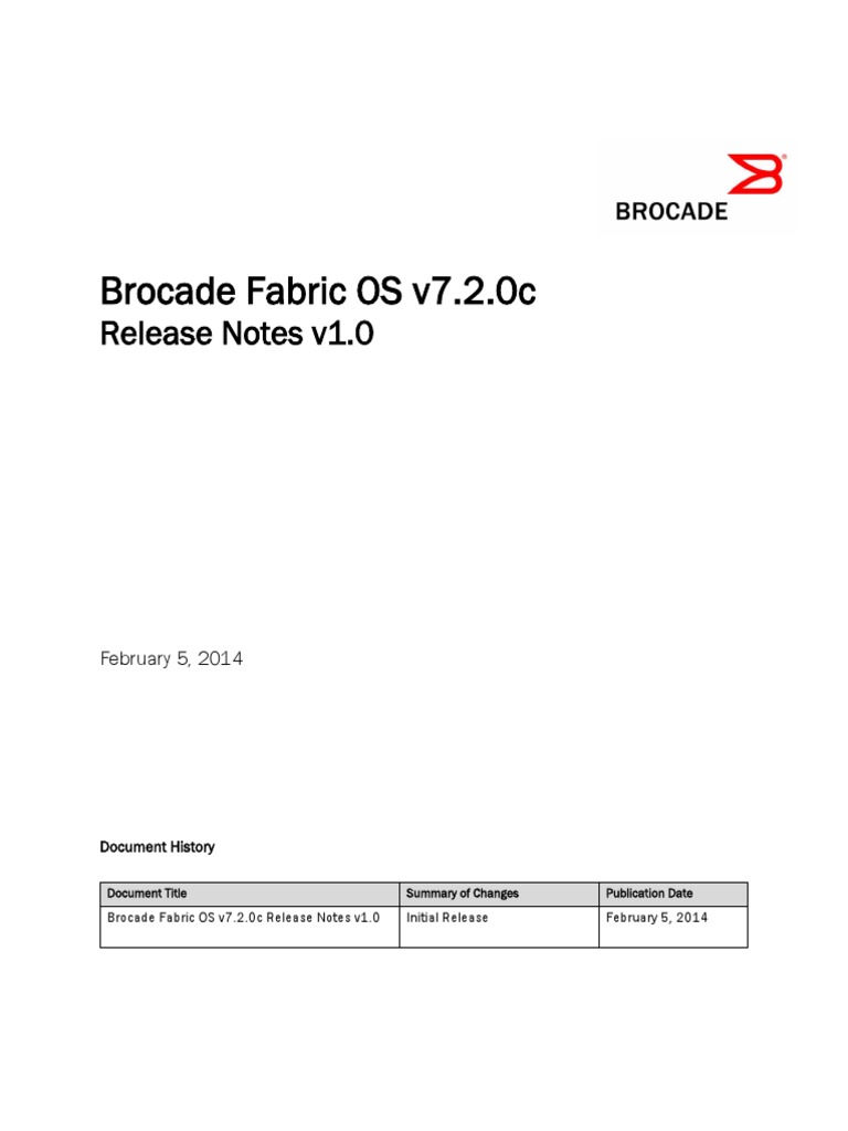 Brocade Fabric OS v7.2.0c | PDF | Computer Network | Network Switch
