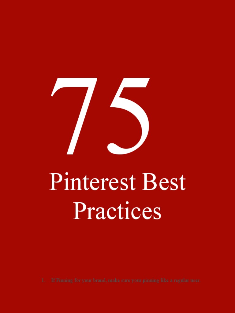 75 Best Practices Pinterest | PDF | Pinterest | Social Information ...