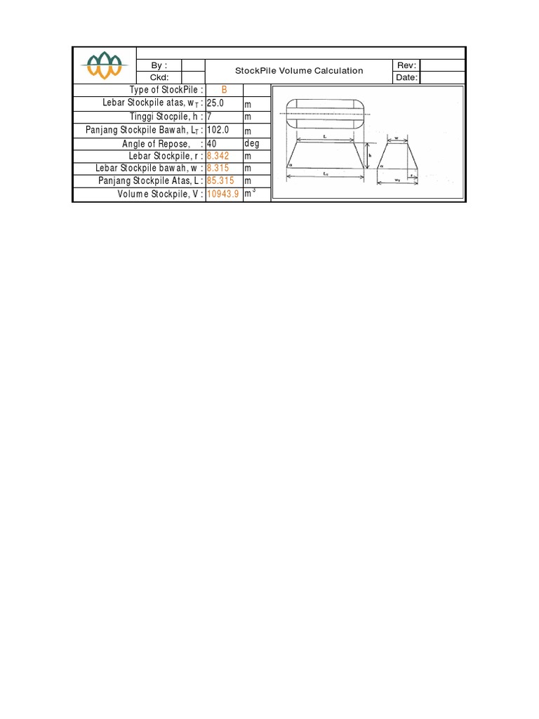 Coal Stockpile Volume Calculation | PDF