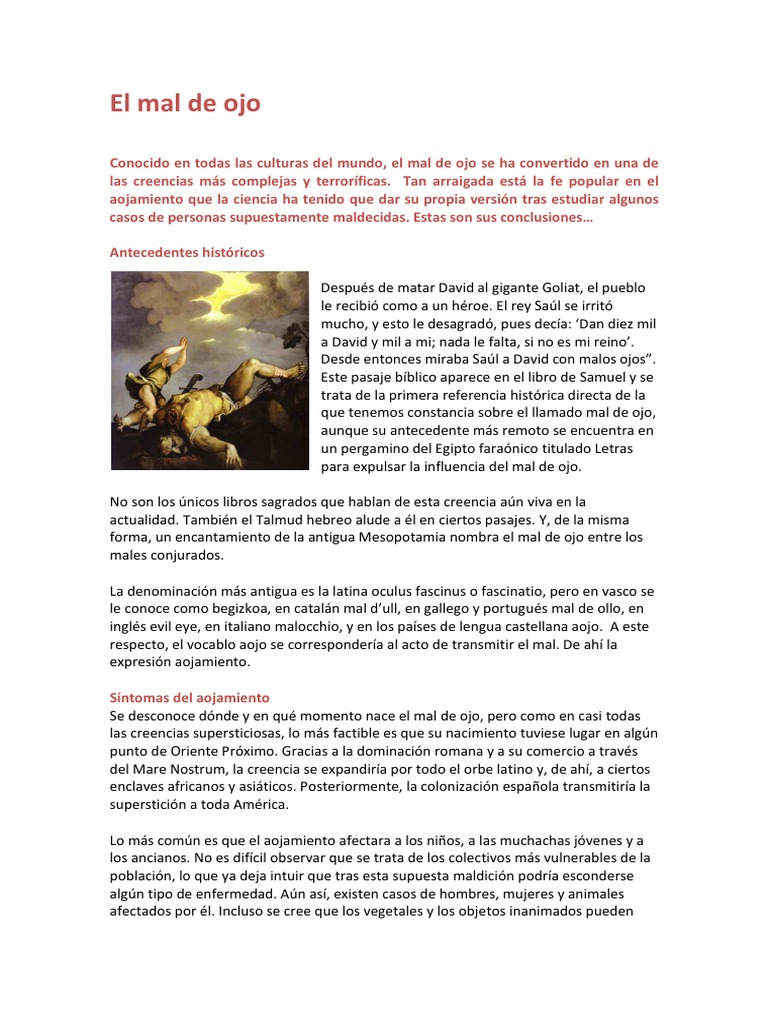 El Mal de Ojo PDF | PDF | Supersticiones | David