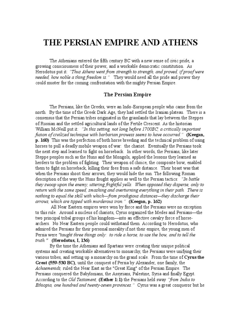 Persian Empire vs. Athenian Democracy | PDF | Achaemenid Empire | Cyrus ...