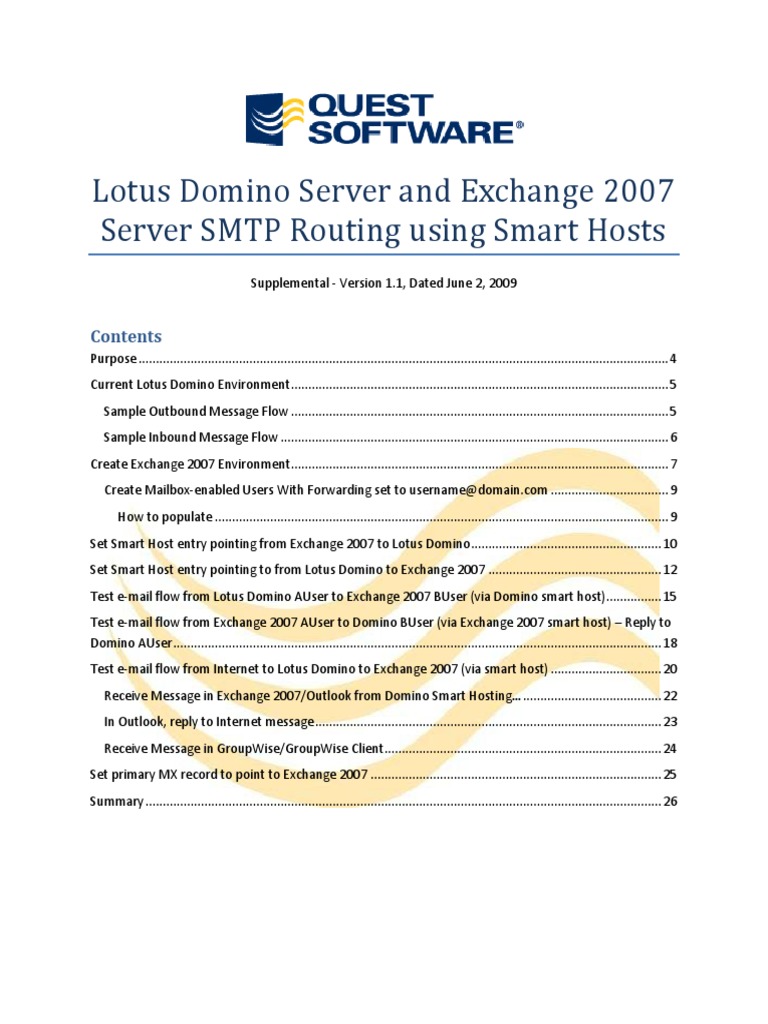 Notes Exchange SMTP Routing Coexistence Supplimental | PDF | Ibm Notes ...