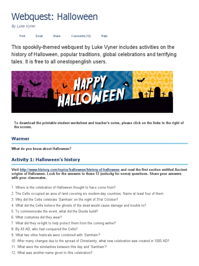 Webquest Halloween PDF | PDF | Trick Or Treating | Halloween