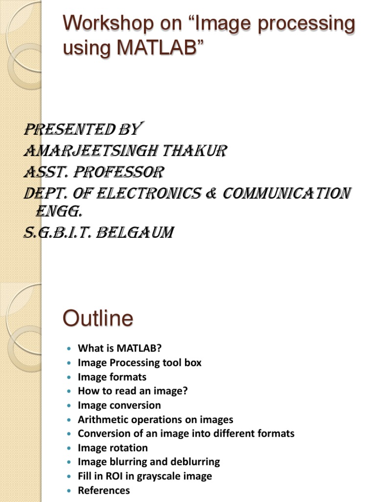 An In-Depth Guide to Performing Advanced Image Processing Techniques Using MATLAB | PDF | Matlab ...