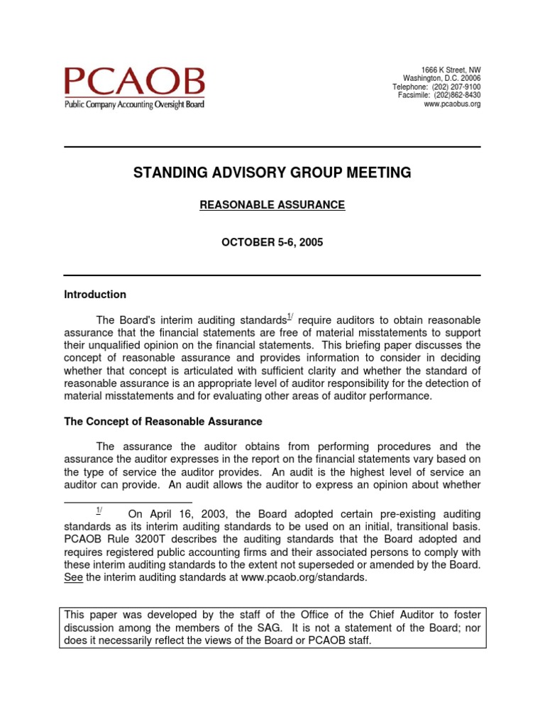 Reasonable Assurance | Financial Audit | Audit