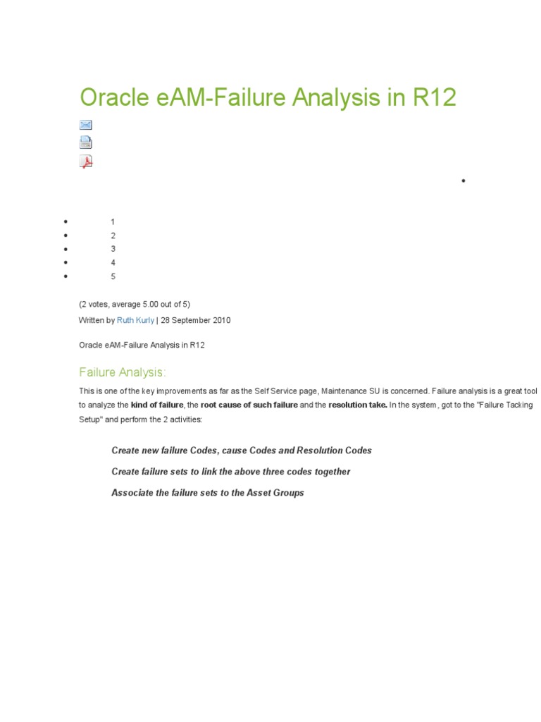 Oracle EAM Failure Analysis | PDF | Business | Science