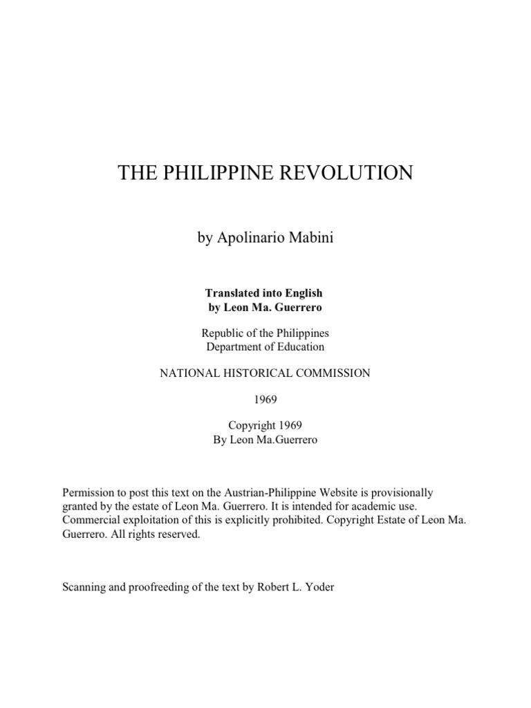 The PHILIPPINE REVOLUTION by Apolinario Mabini Highlighted | PDF ...