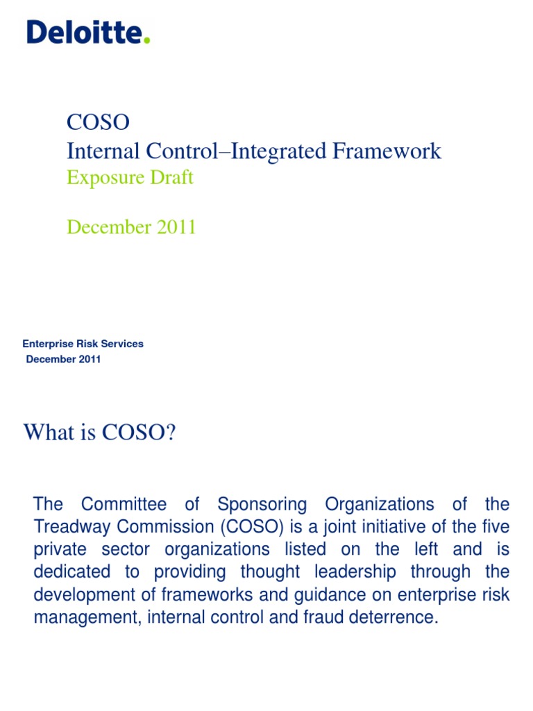 COSO Internal Control - Integrated Framework | PDF | Risk | Business