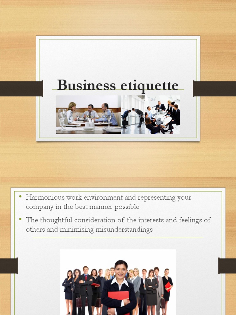 Business Etiquette | PDF | Etiquette | Body Language