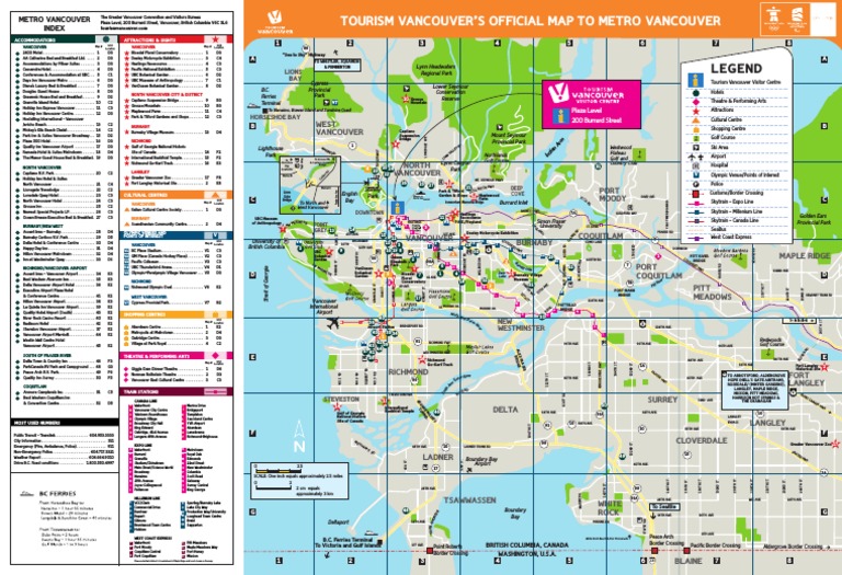 Tourism Vancouver'S Official Map To Metro Vancouver: Legend | PDF