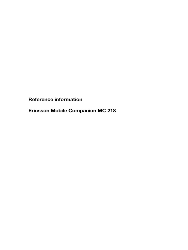 Reference Info Ericsson MC218 | PDF | Email | Kernel (Operating System)