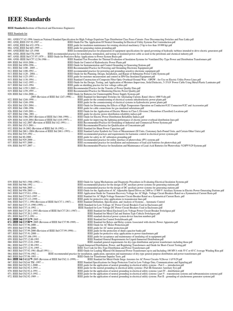 IEEE Standards Libraries | PDF | Electric Power System | Electric Power ...