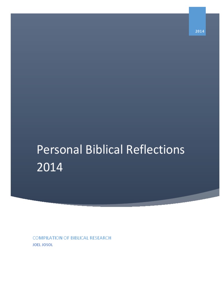 Personal Bible Reflections | PDF | Adam And Eve | Book Of Genesis