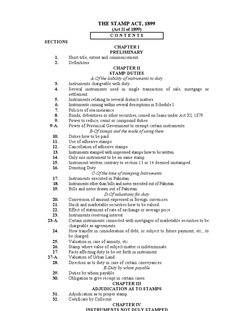 The Stamp Act 1899 | PDF | Negotiable Instrument | Promissory Note