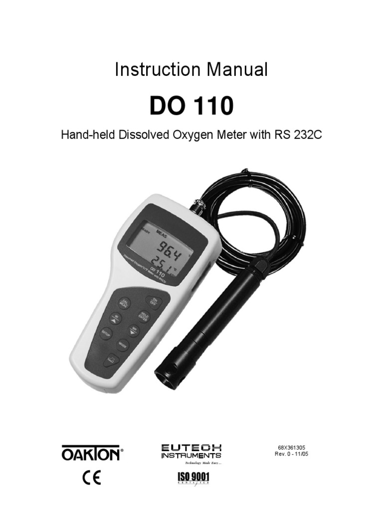 Instruction Manual: Hand-Held Dissolved Oxygen Meter With RS 232C | PDF ...