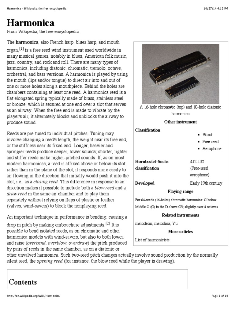 Harmonica - Wikipedia, The Free Encyclopedia | Harmonica | Music Theory