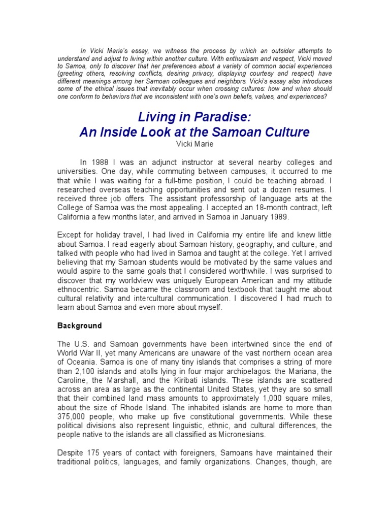 Samoa (Essay) | PDF | Samoa | Semiotics