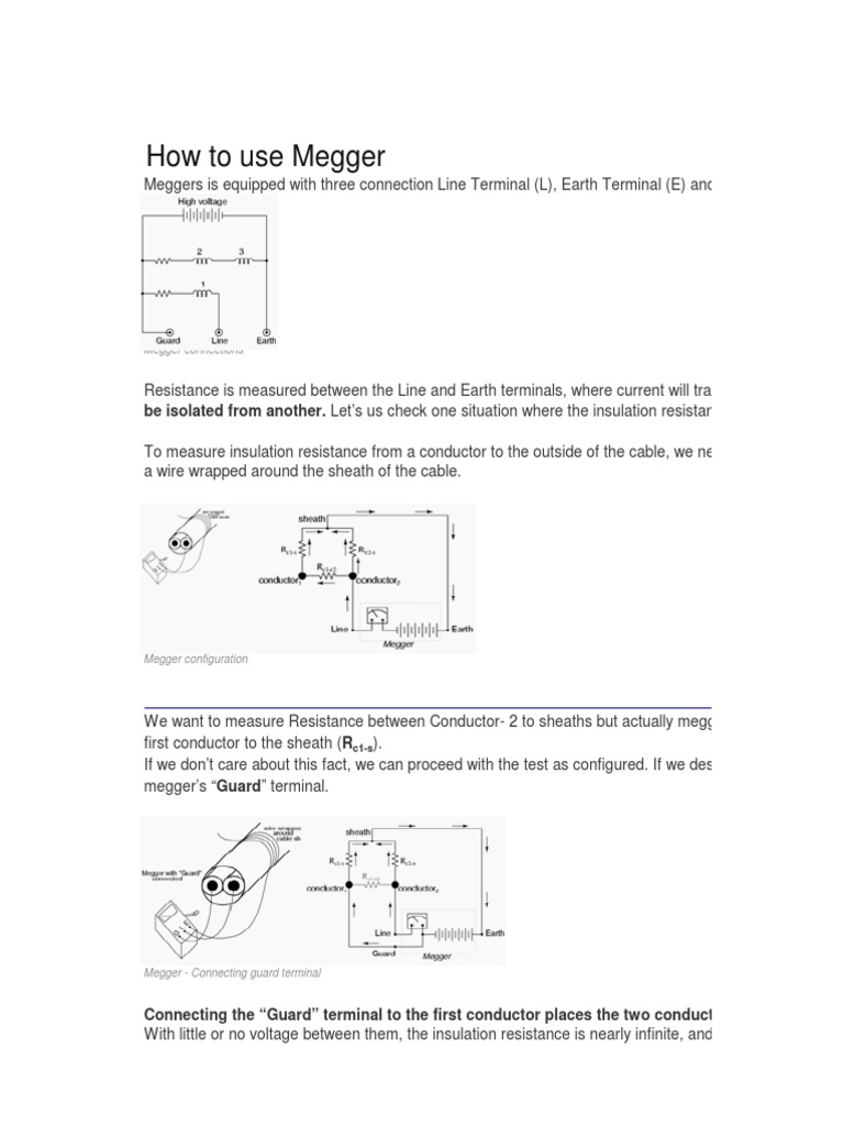 How To Use Megger... | PDF | Electrical Conductor | Electrical ...