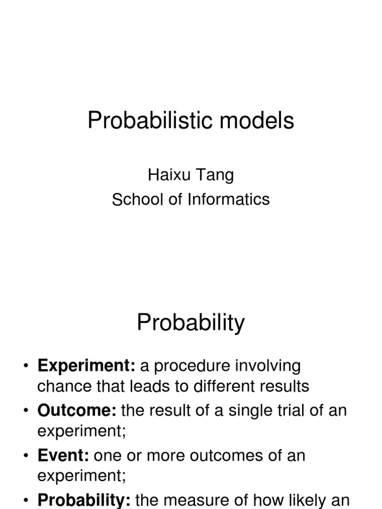 Probabilistic Models Explained | PDF | Probability Distribution | Probability Theory