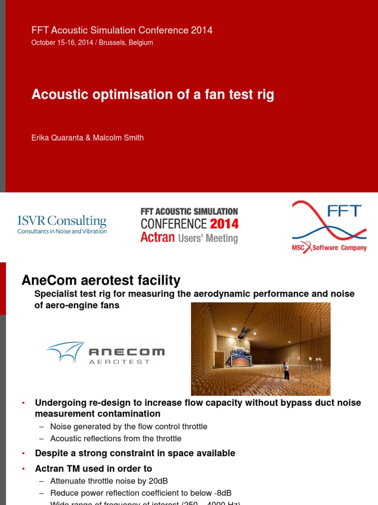 Acoustic Optimisation of A Fan Test Rig | PDF | Noise | Reflection ...