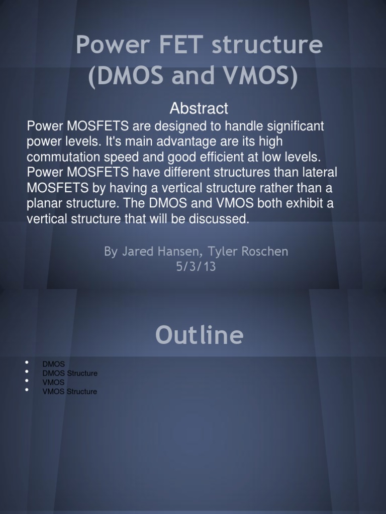 Power FET (DMOS, VMOS) - Hansen and Roschen | PDF | Field Effect ...