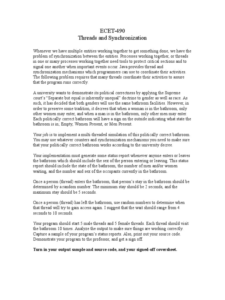 Threads and Synchronization Program | PDF | Concurrency (Computer Science) | Thread (Computing)