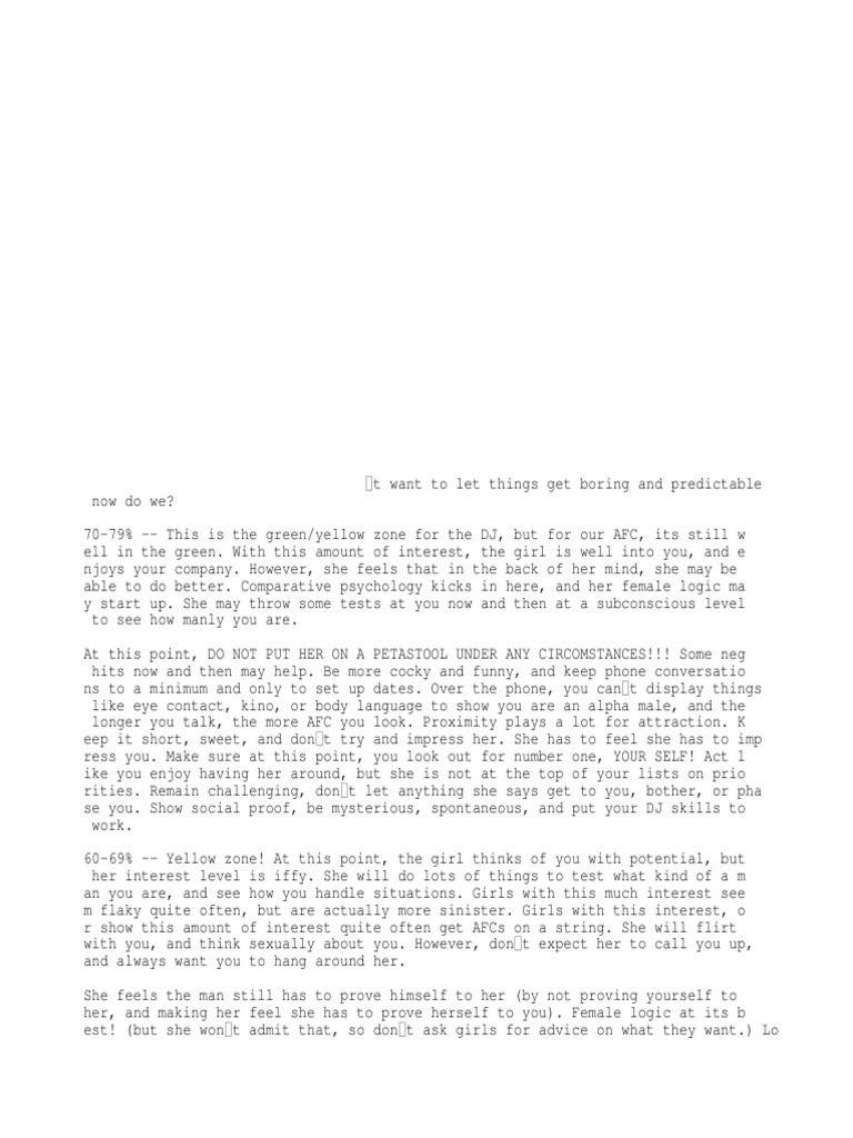 Interest Level Scale | Affection | Interpersonal Relationships
