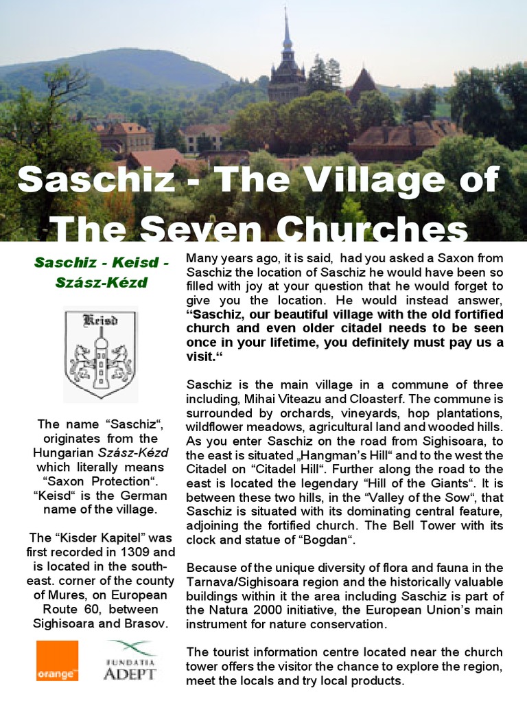 Saschiz The Village of The Seven Churches | PDF
