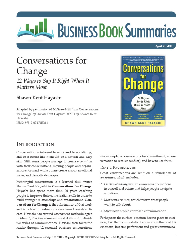 BBS Conversations For Change PDF | PDF | Anger | Conversation