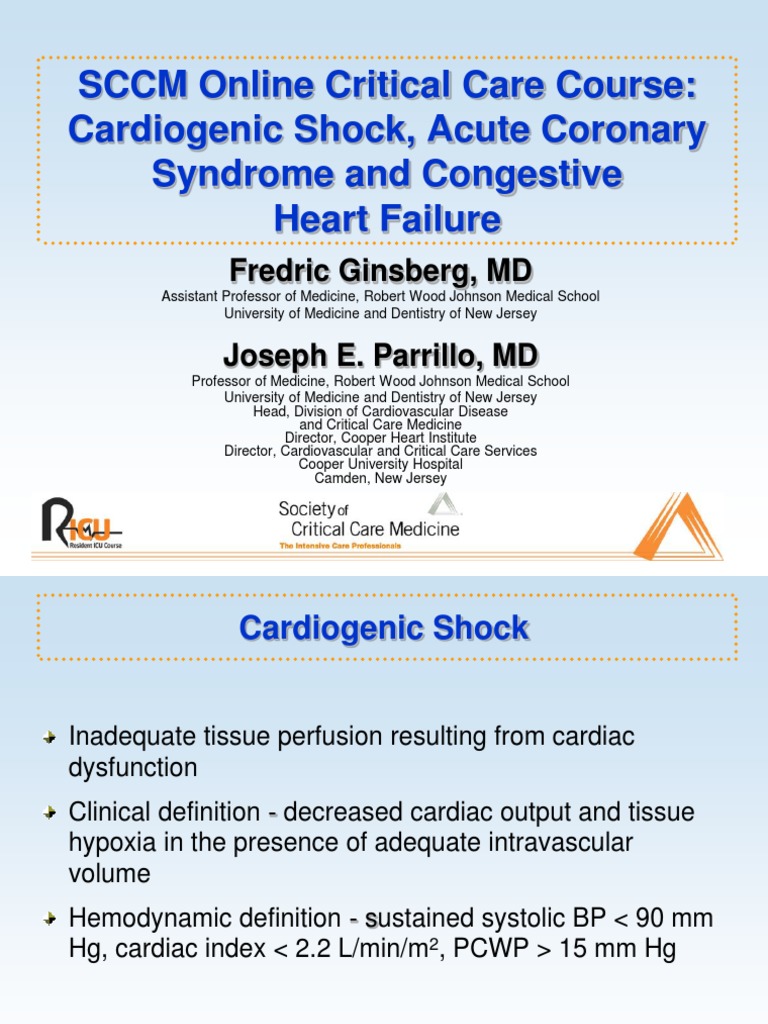 Cardiogenic Shock - FINAL.ppt | Percutaneous Coronary Intervention ...