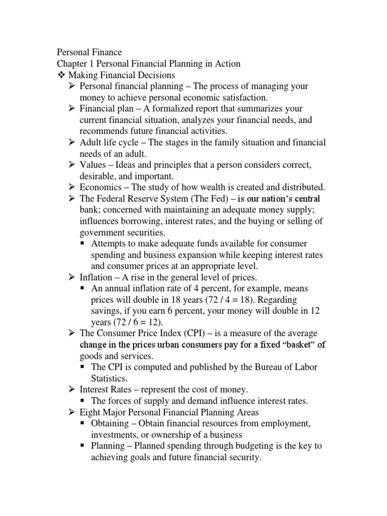 Personal Finance Chapter 1 | PDF | Time Value Of Money | Interest