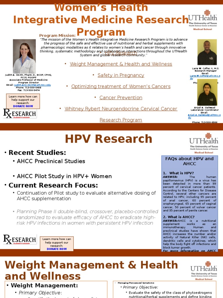 Women's Health Integrative Research Program | PDF | Cervical Cancer ...