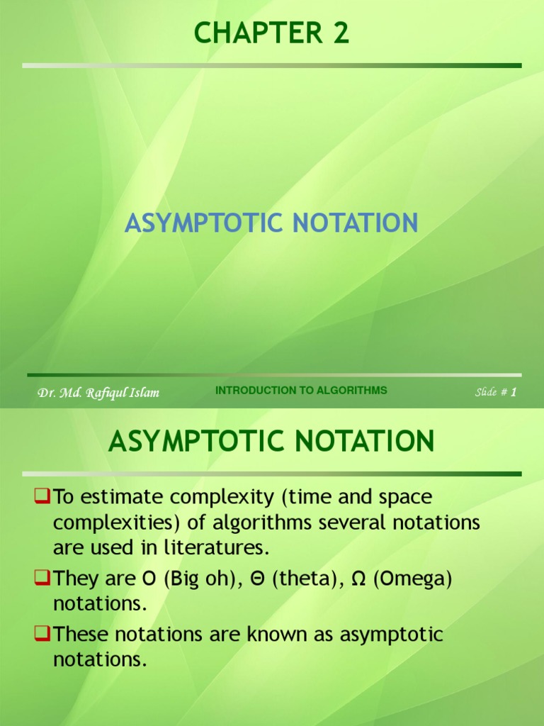 Daaa 2 Asymptotic - Notation | PDF | Time Complexity | Logarithm