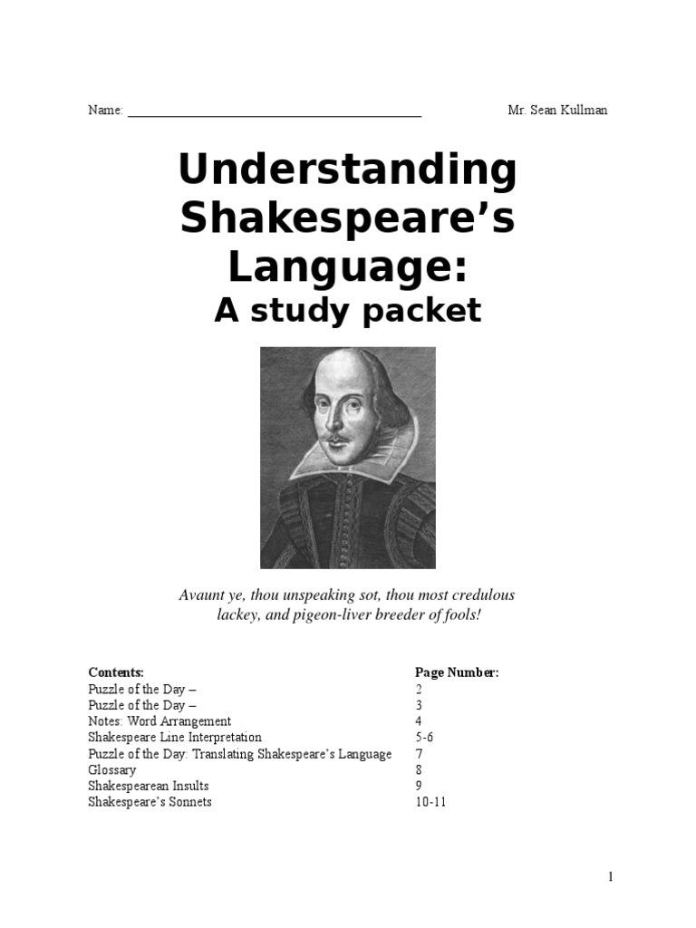 Understanding Shakespeare's Language | PDF | Grammar | Syntax