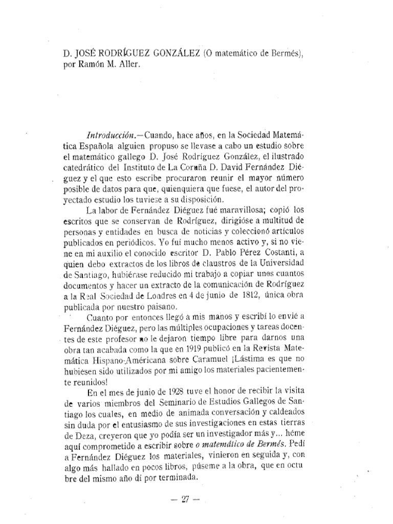 José Rodríguez González (O Matemático de Bermés) | PDF | Estudios de ...