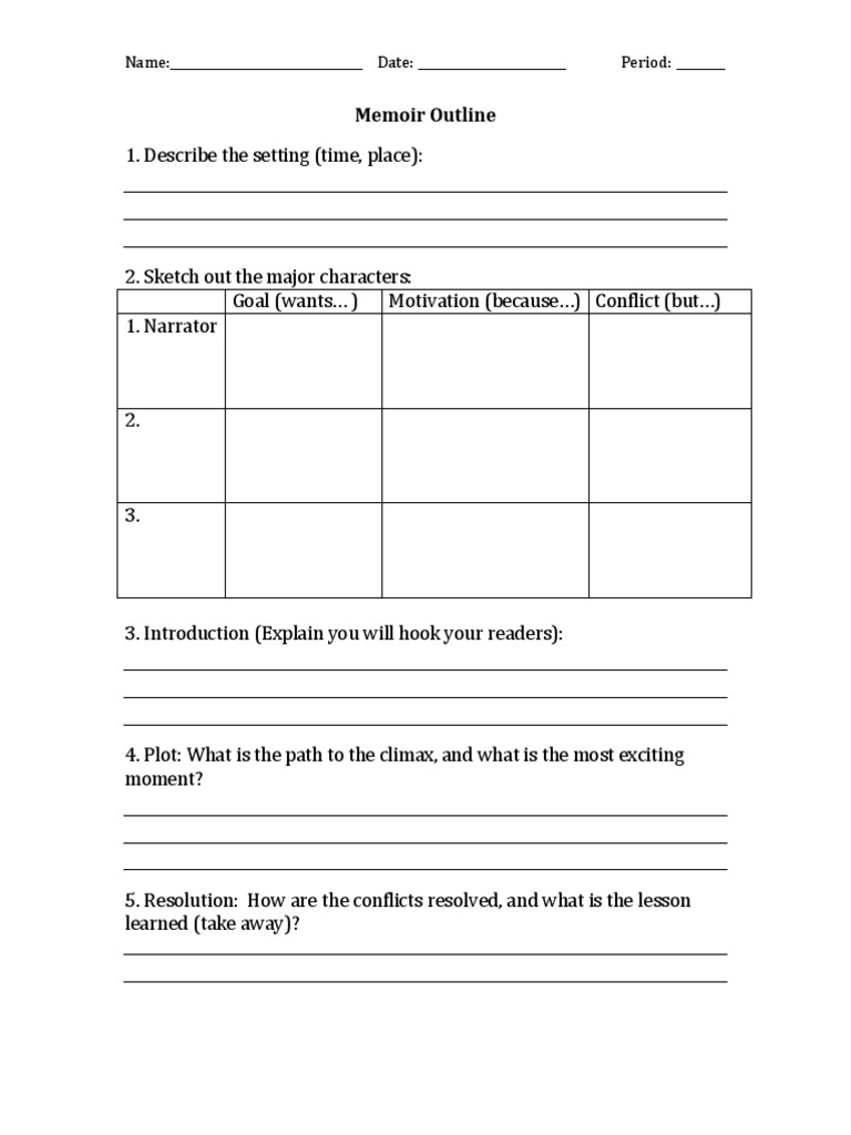 Memoir Outline | PDF | Career & Growth