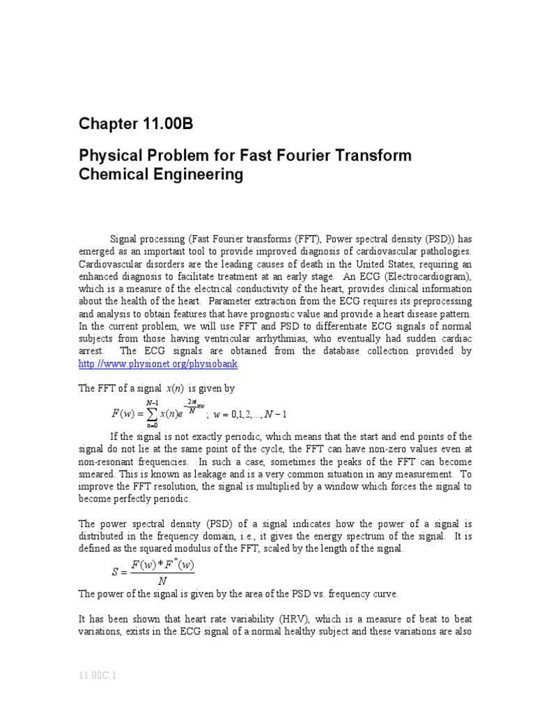 Mws Che FFT Phy Problem | PDF | Cardiovascular System | Signal Processing