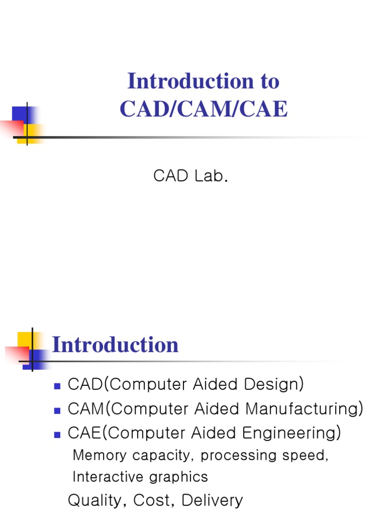 Introduction to CAD.ppt | Computer Aided Design | Numerical Control