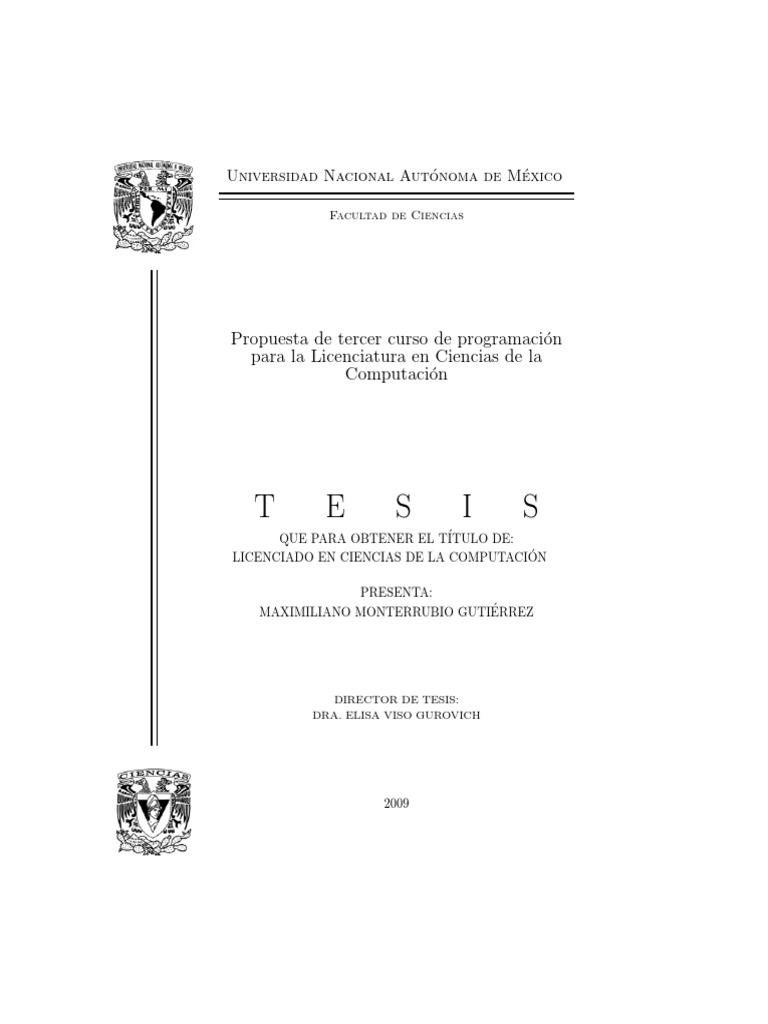 Propuesta de Tercer Curso de Programaci ́on para La Licenciatura en ...