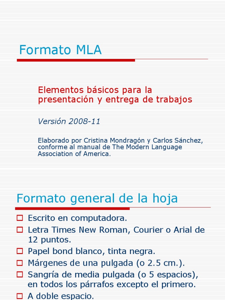 Guía de Formato MLA 2008-11 | PDF | Clásicos