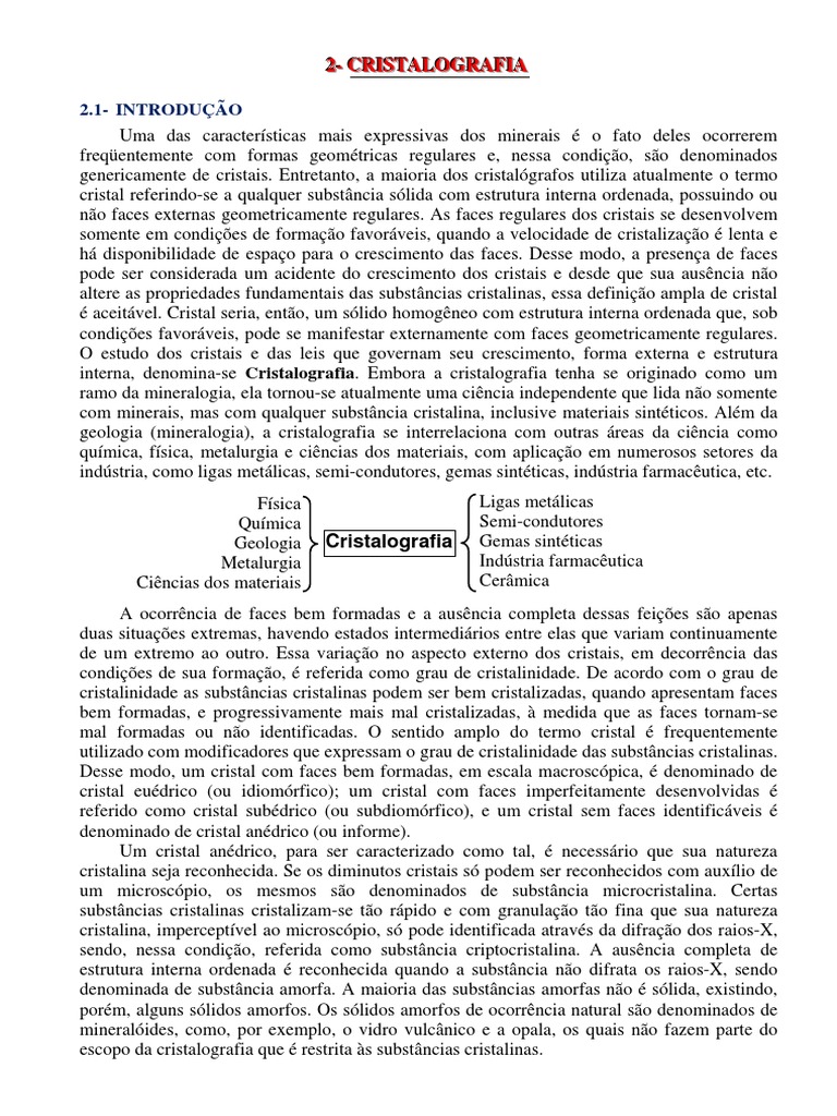Cristalografia Pdf Pdf Cristal Solução