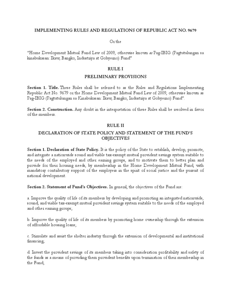 Ra 9679 Irr | PDF | Employment | Salary