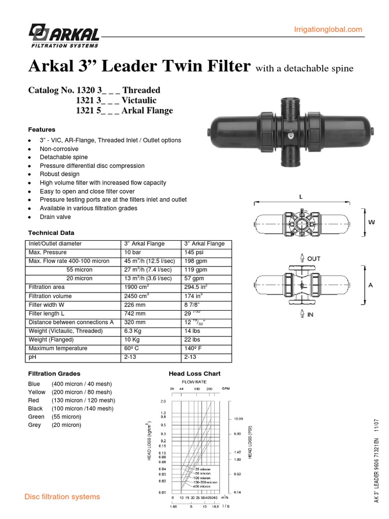 3 75 Leader Twin Disc Filter Arkal PDF | Download Free PDF | Filtration ...